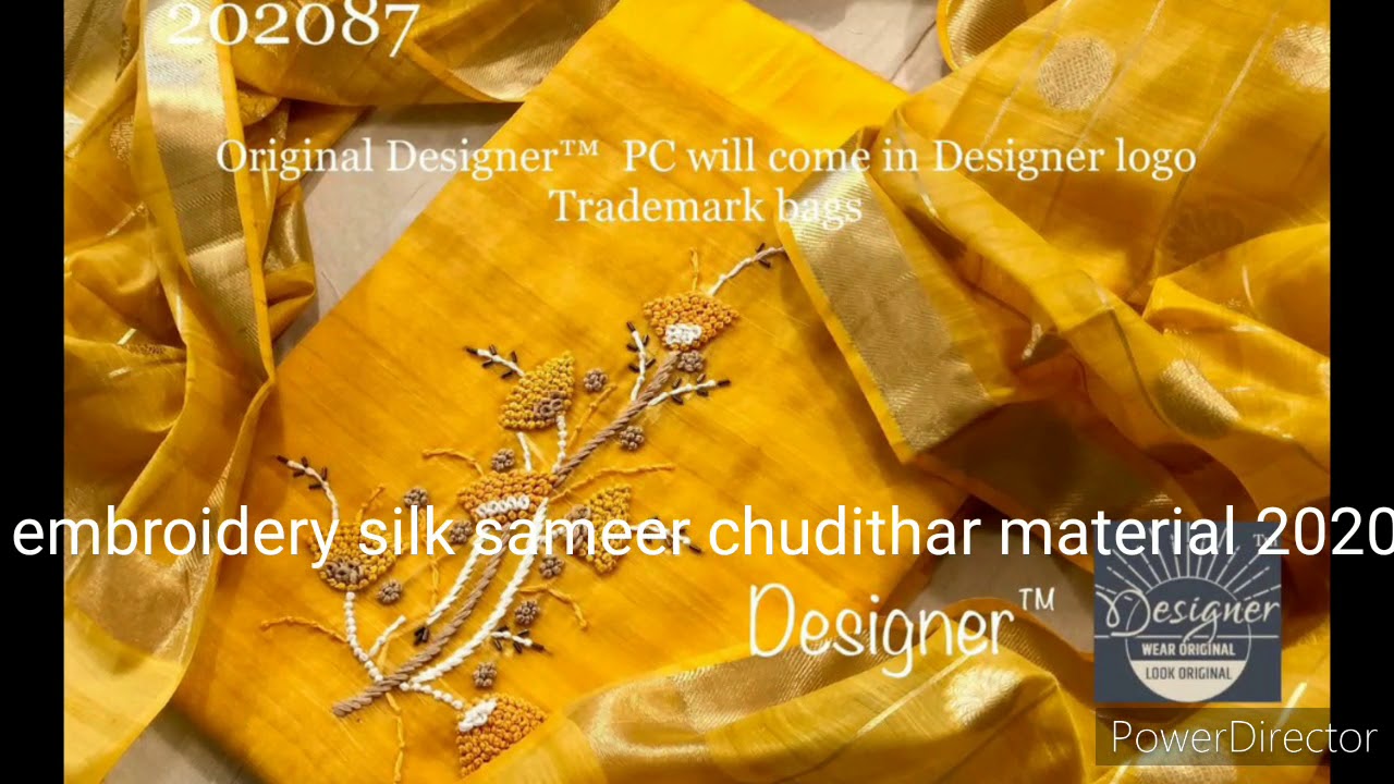 Embroidery chudithar material 2020 - YouTube