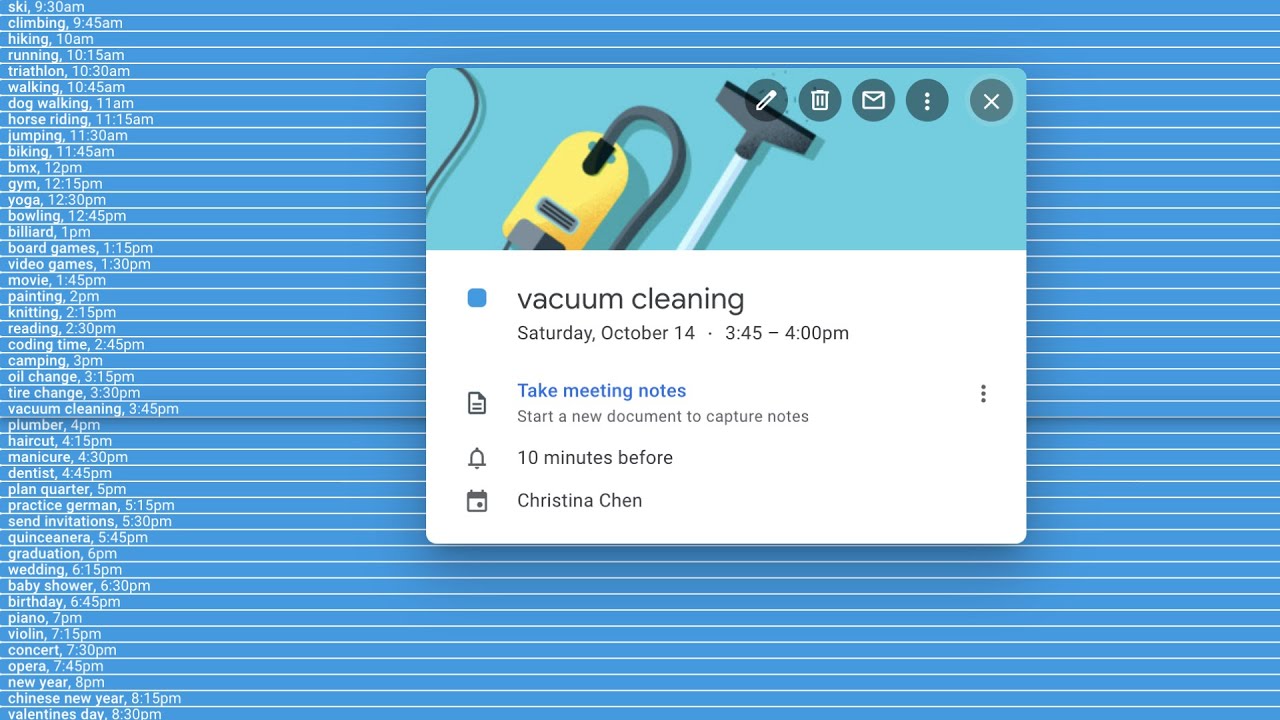 Google Calendar Event Banners