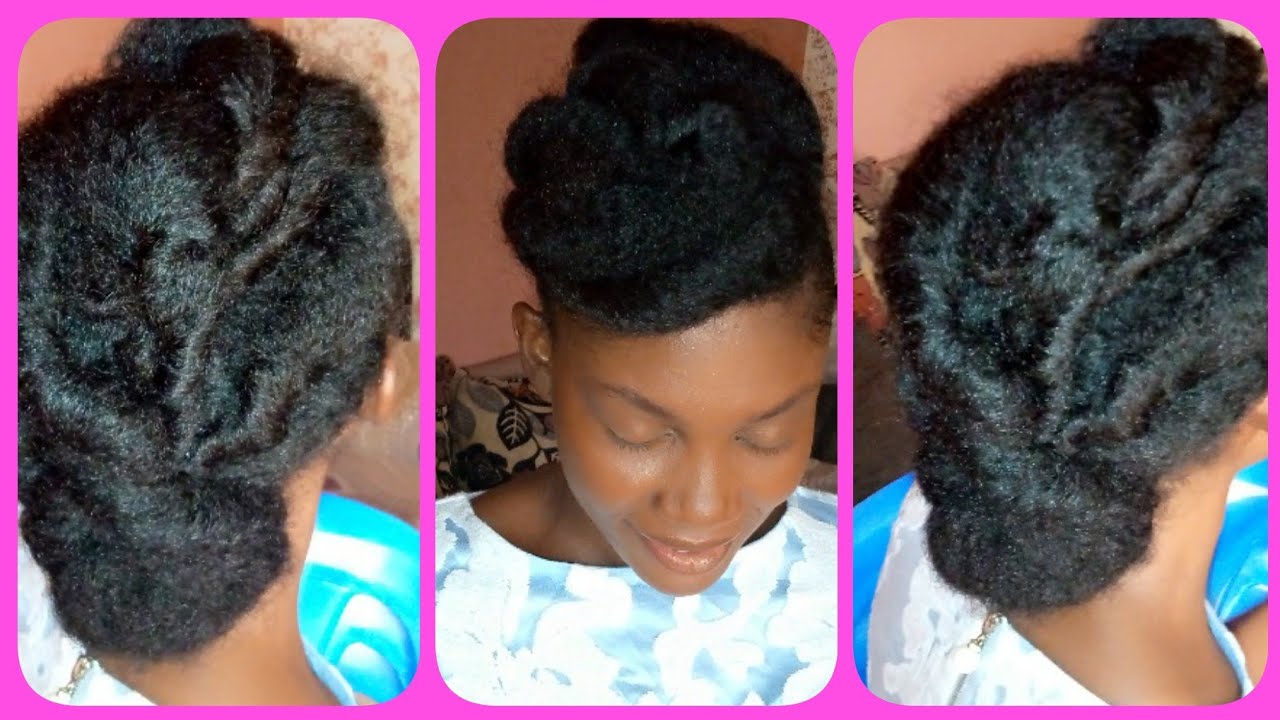 COIFFURE POUR CHEVEUX NATURELS - YouTube