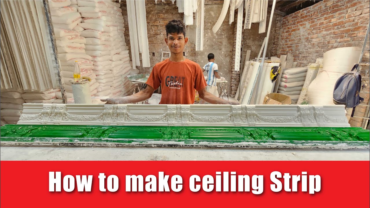 How to make gypsum ceiling strip design | Smart technique making ...