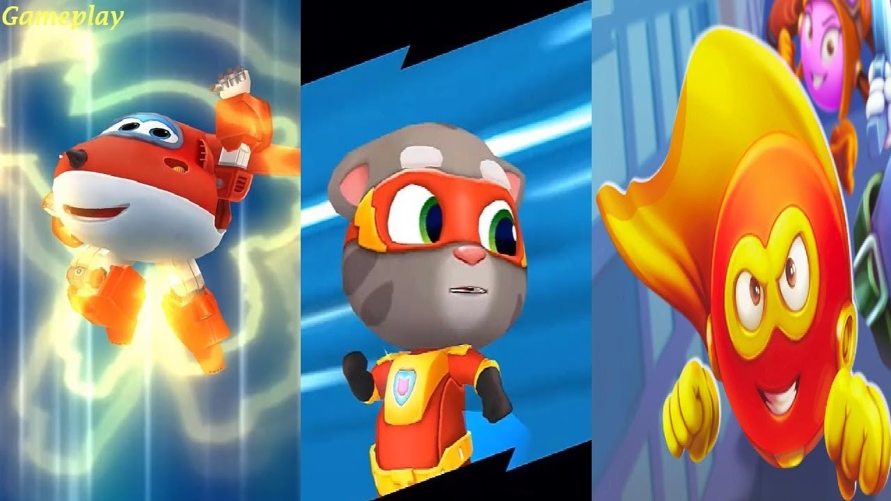 TALKING TOM HERO DASH VS Red Ball Super Run VS Super Wings : Jett Run ...