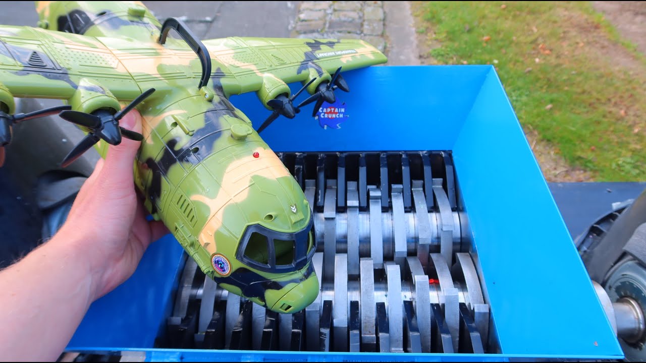 Shredding Army Airplane : Crushing Crunchy & Soft Things! - YouTube