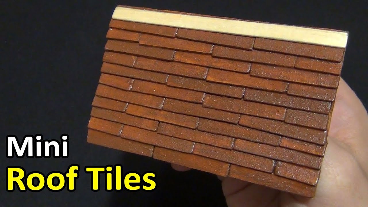 Mini Roof Tiles from coffee sticks | How to make a roof tile for a mini ...