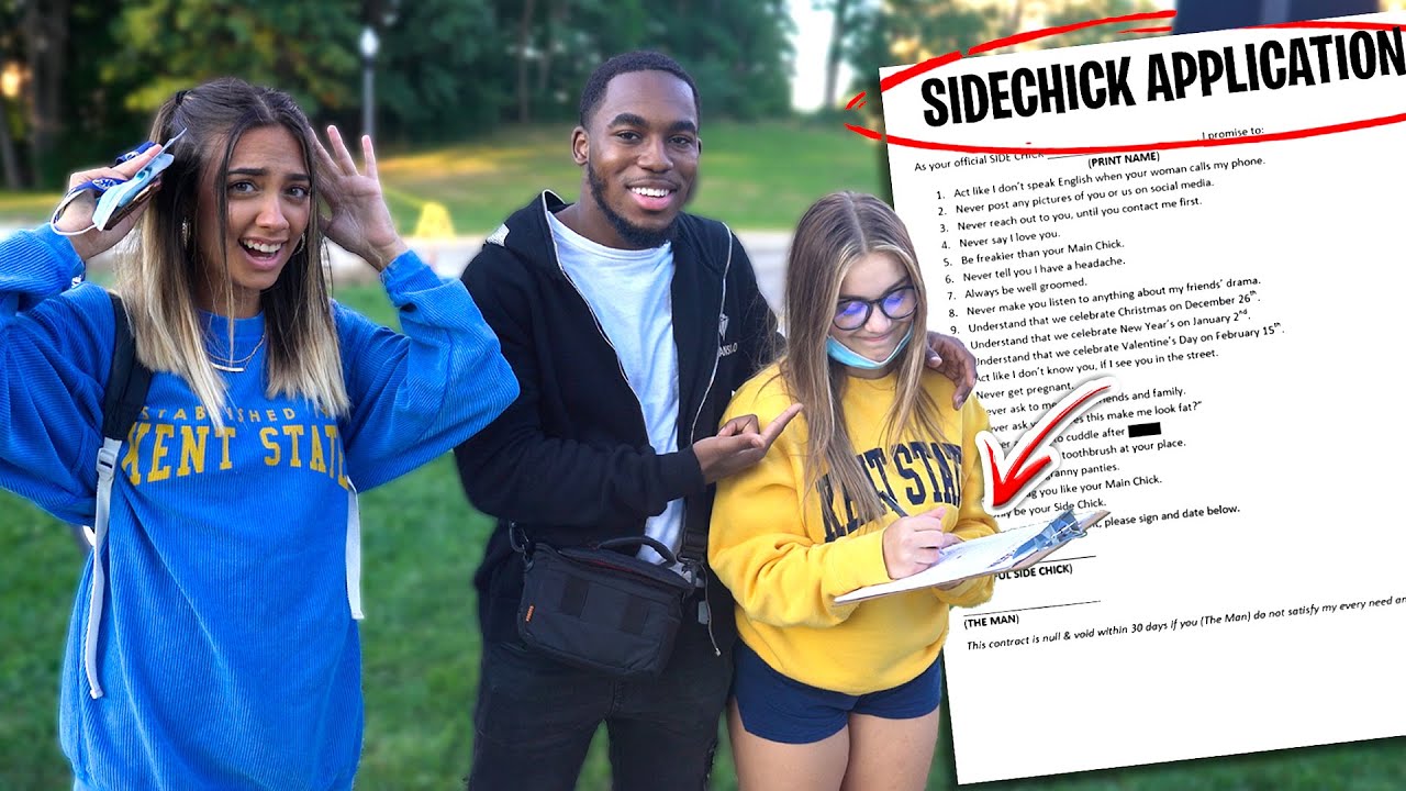 Giving Girls SIDE CHICK Applications In Public! - YouTube