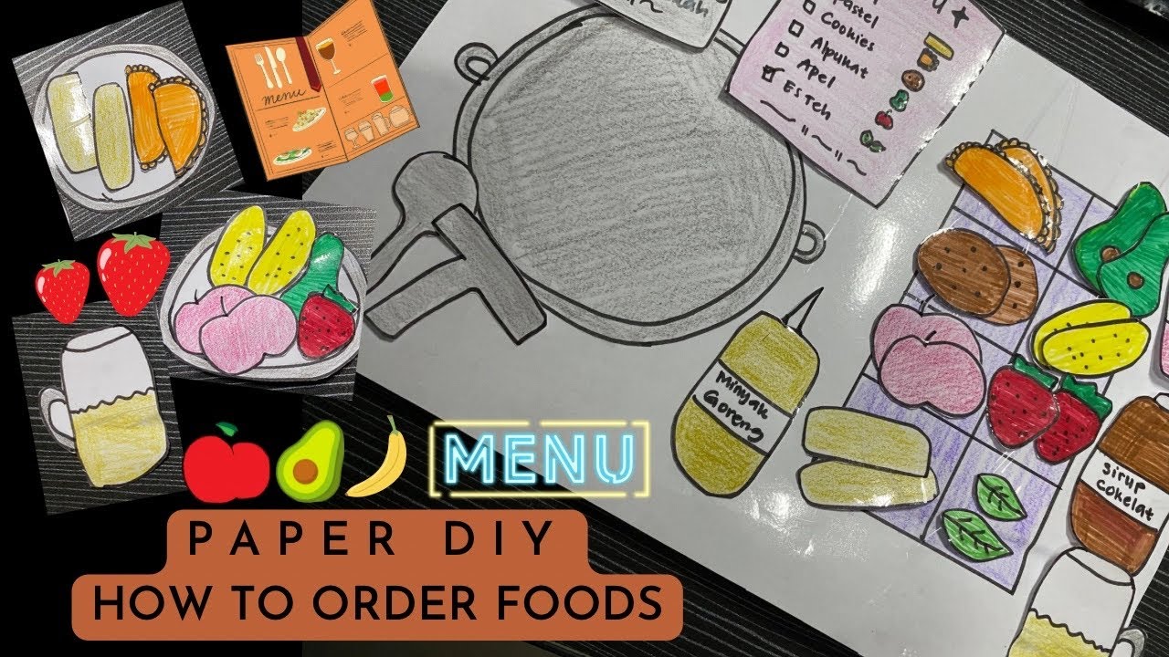 PAPER DIY | ORDER FOODS 🍎🍌🥑🧁🥐🥮🍰🥮 - YouTube