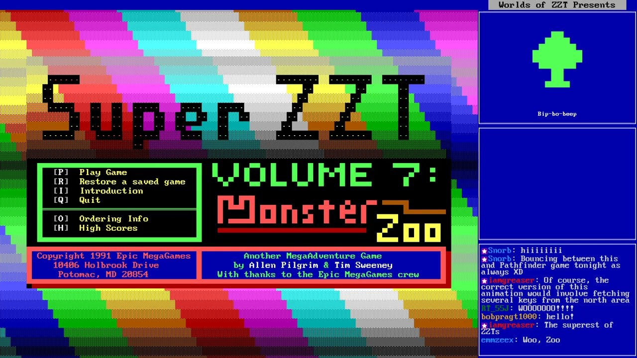 Super ZZT Livestream - Monster Zoo - YouTube