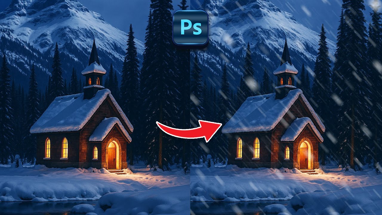 How to snow effect in adobe Photoshop - YouTube