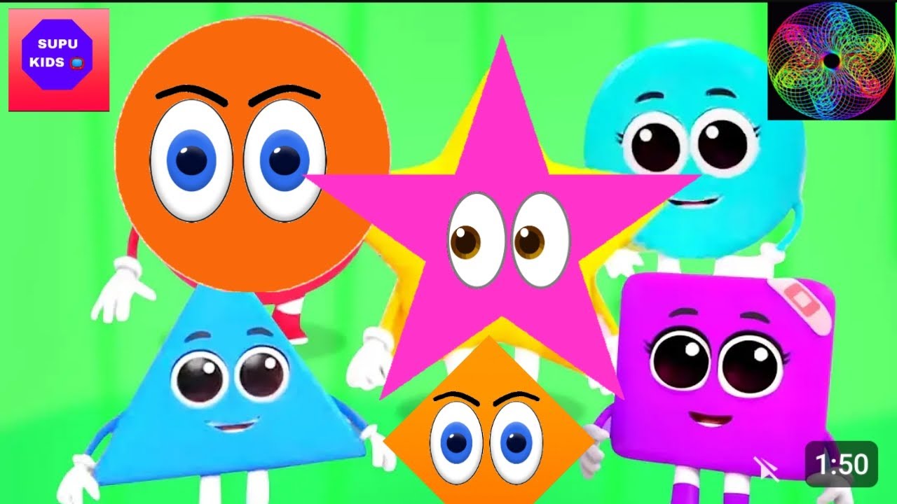 Five little shapes jumping on the bed and more Nursery rhymes for kids ...
