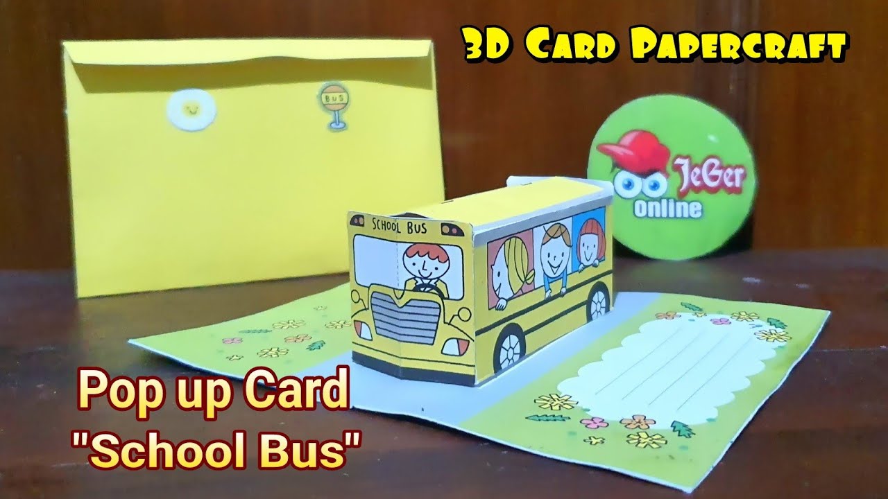 How to make a Pop Up Card School Bus - 3D card papercraft || Easy Pop ...