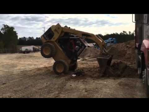 Cat skid steer loader fail - YouTube