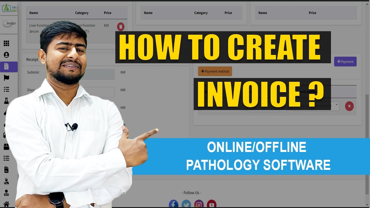 How to create Invoice in Online Pathology Lab Management Software ...