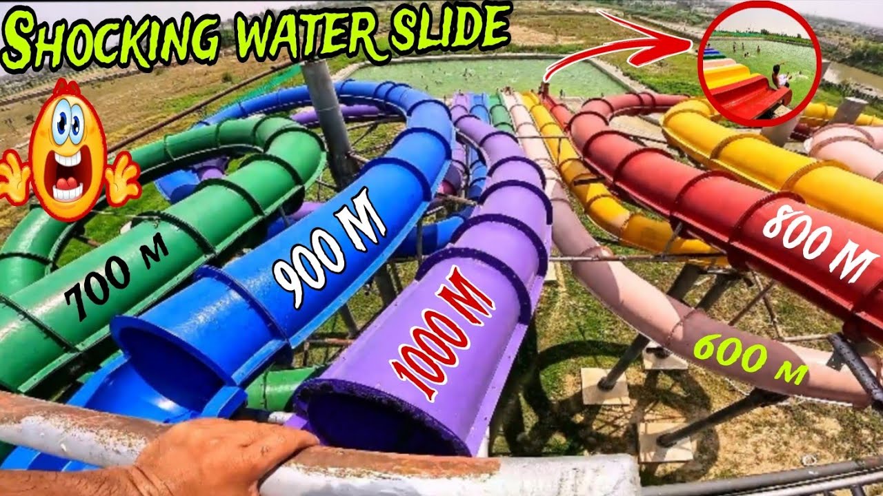 Shocking water slide & Water park POV ( 600 Meter Vs 1000 m slide ...