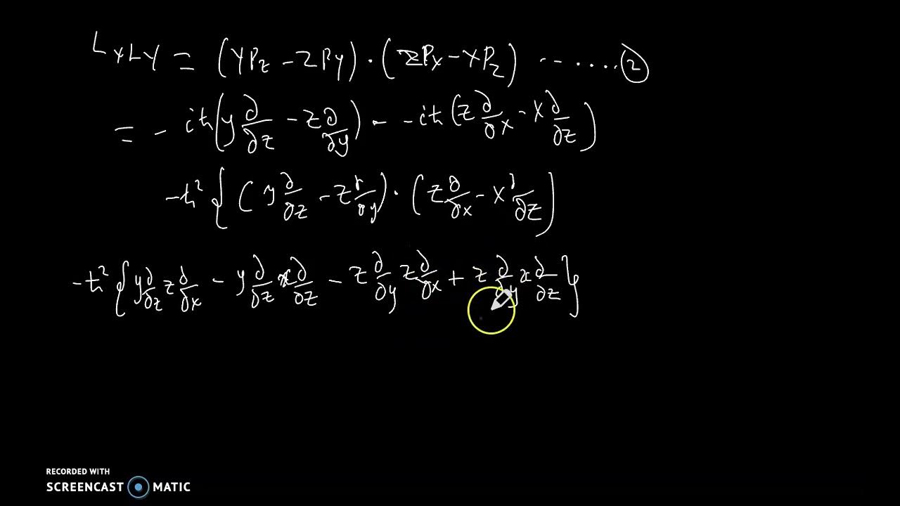 Commutation relation part 2 LX LY AND LZ - YouTube