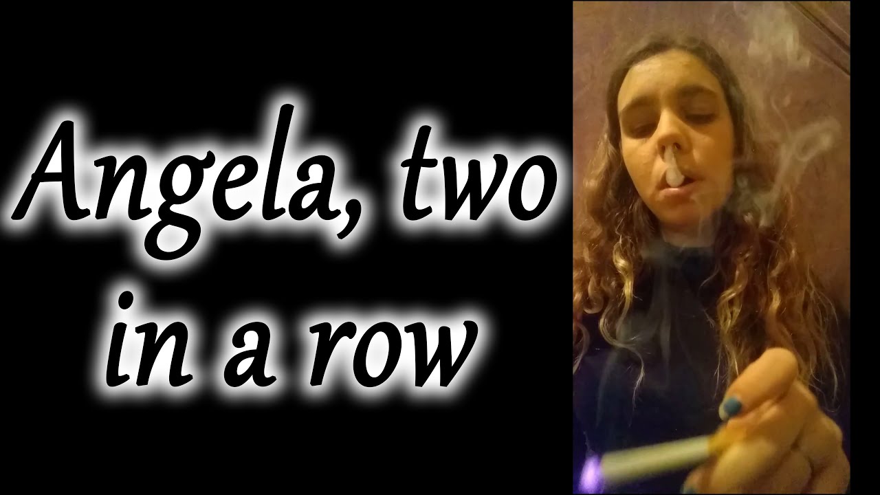 Angela, two in a row #smokingfetish #smokinggirl #smokingsuites - YouTube