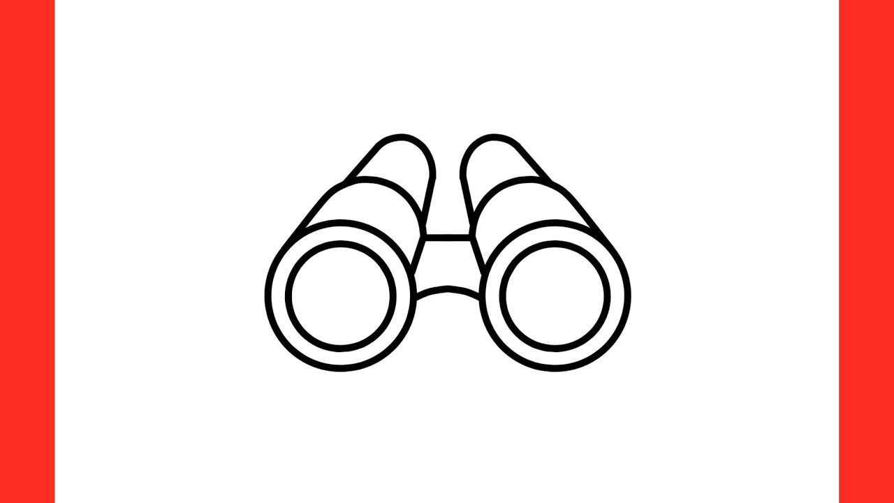 How to draw a Binoculars step by step / drawing glasses easy - YouTube