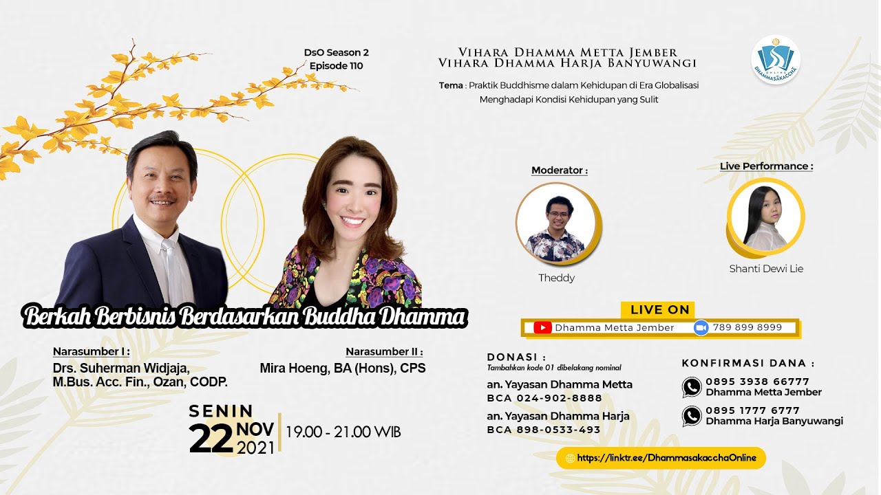 Berikah Berbisnis Berdasarkan Buddha Dhamma || Suherman Widjaja & Mira ...