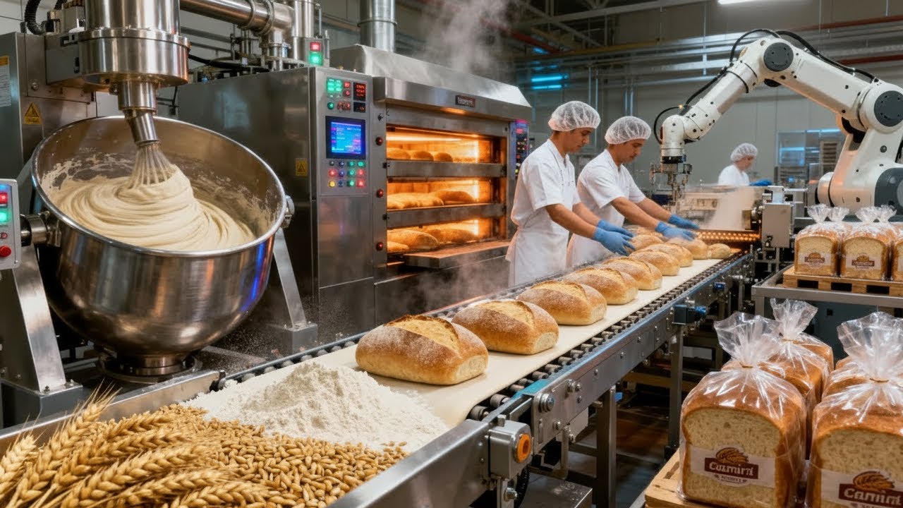 Inside a Modern Bread Factory From Wheat Grain to Finished Loaf (Full ...