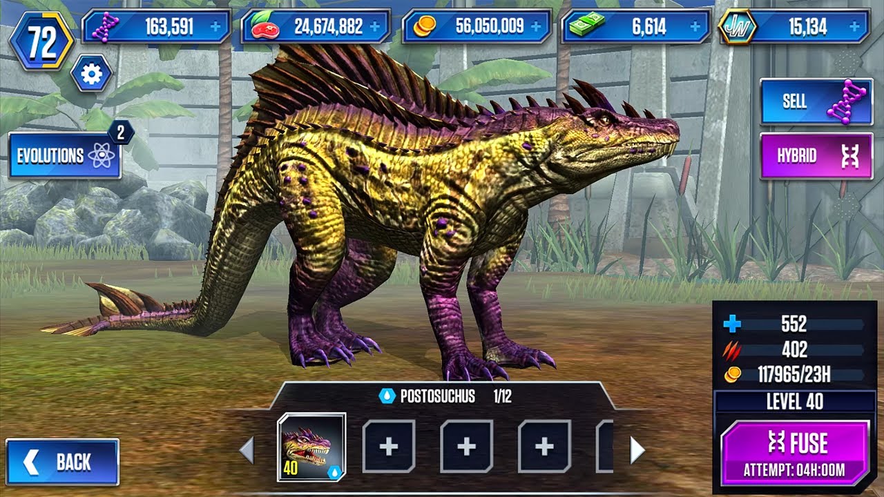 POSTOSUCHUS MAX LEVEL 40 - Jurassic World The Game - (iOS, Android ...