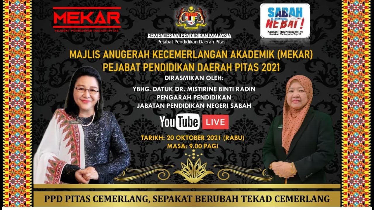MAJLIS ANUGERAH KECEMERLANGAN AKADEMIK (MEKAR) PERINGKAT PPD PITAS 2021 ...
