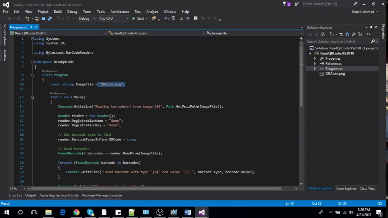 Decode QR Code using C# with ByteScout Barcode Reader SDK - YouTube