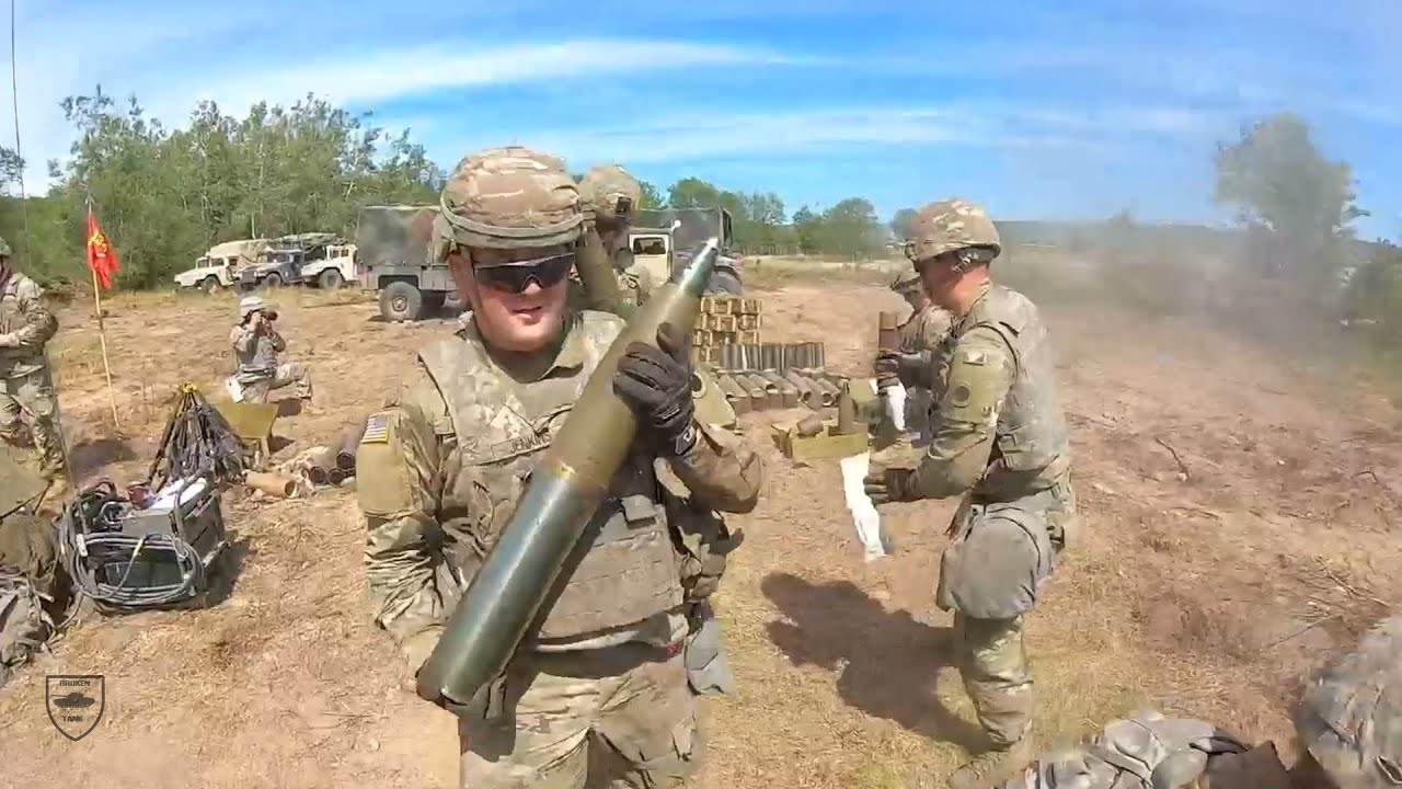 Direct fire operations of the M119A3 Howitzer - YouTube