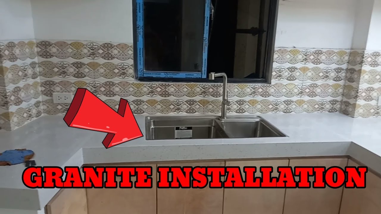 PAANO MAG INSTALL NG GRANITE COUNTER TOP,#graniteworks,#kitchen, - YouTube