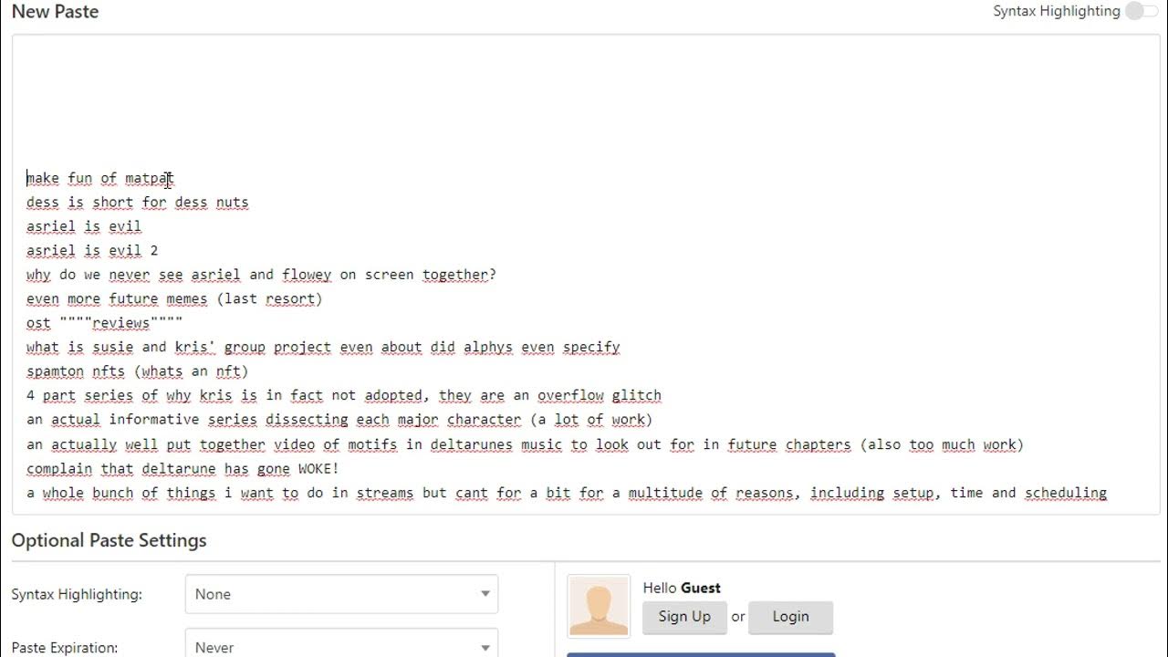 Cleaning out the video idea Pastebin until only the good ones remain ...