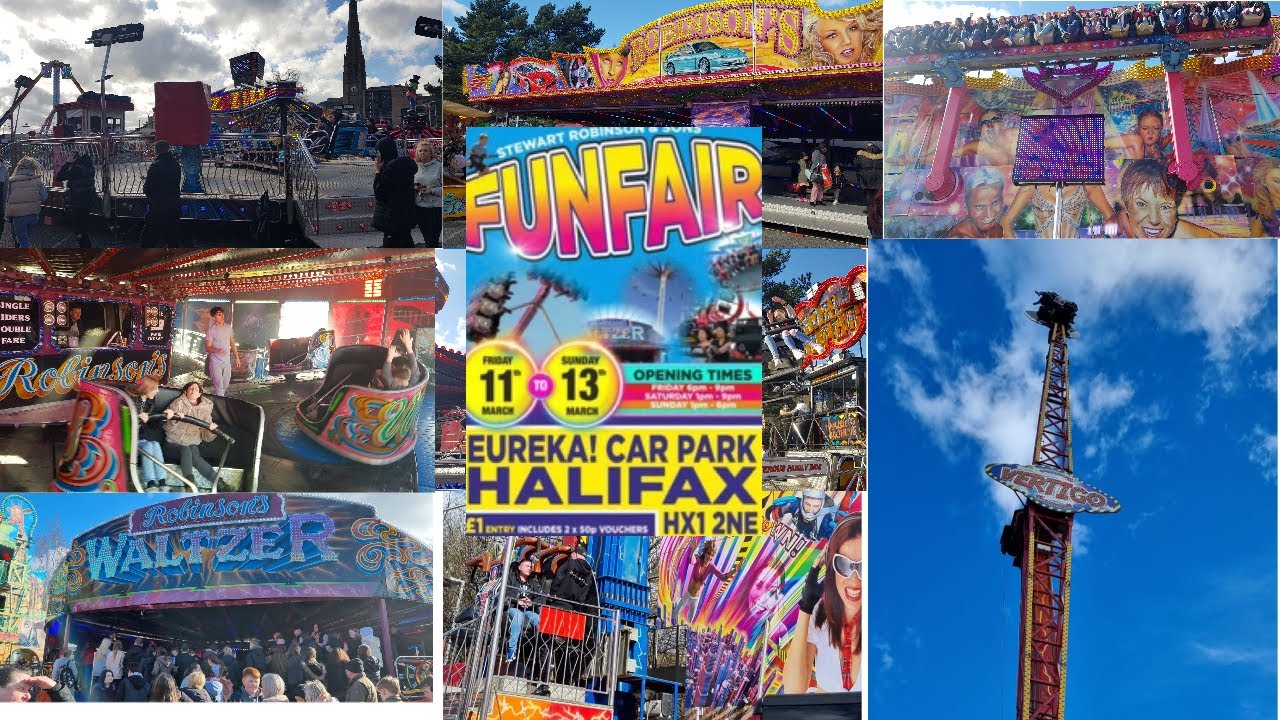 Eureka Car Park Halifax , Fun Fair Vlog, WOW 2 TIMES ON VERTIGO ...