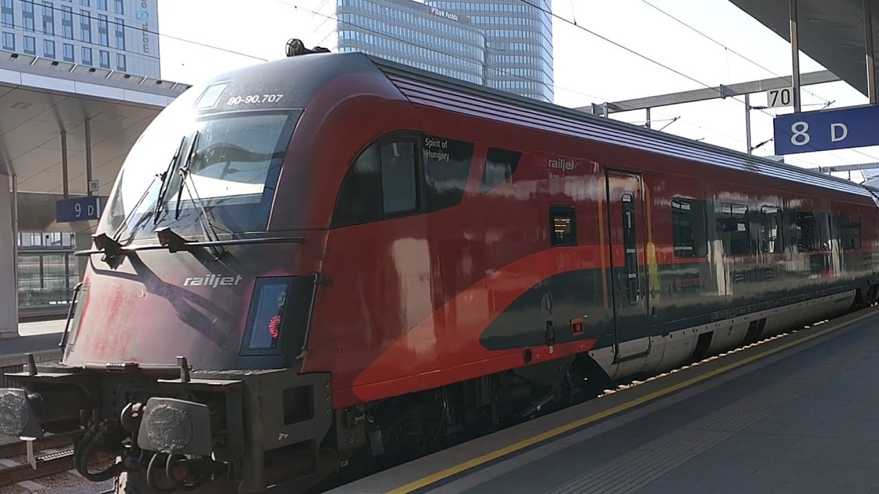 Budapest-Bécs Railjet First class 2023 március - YouTube