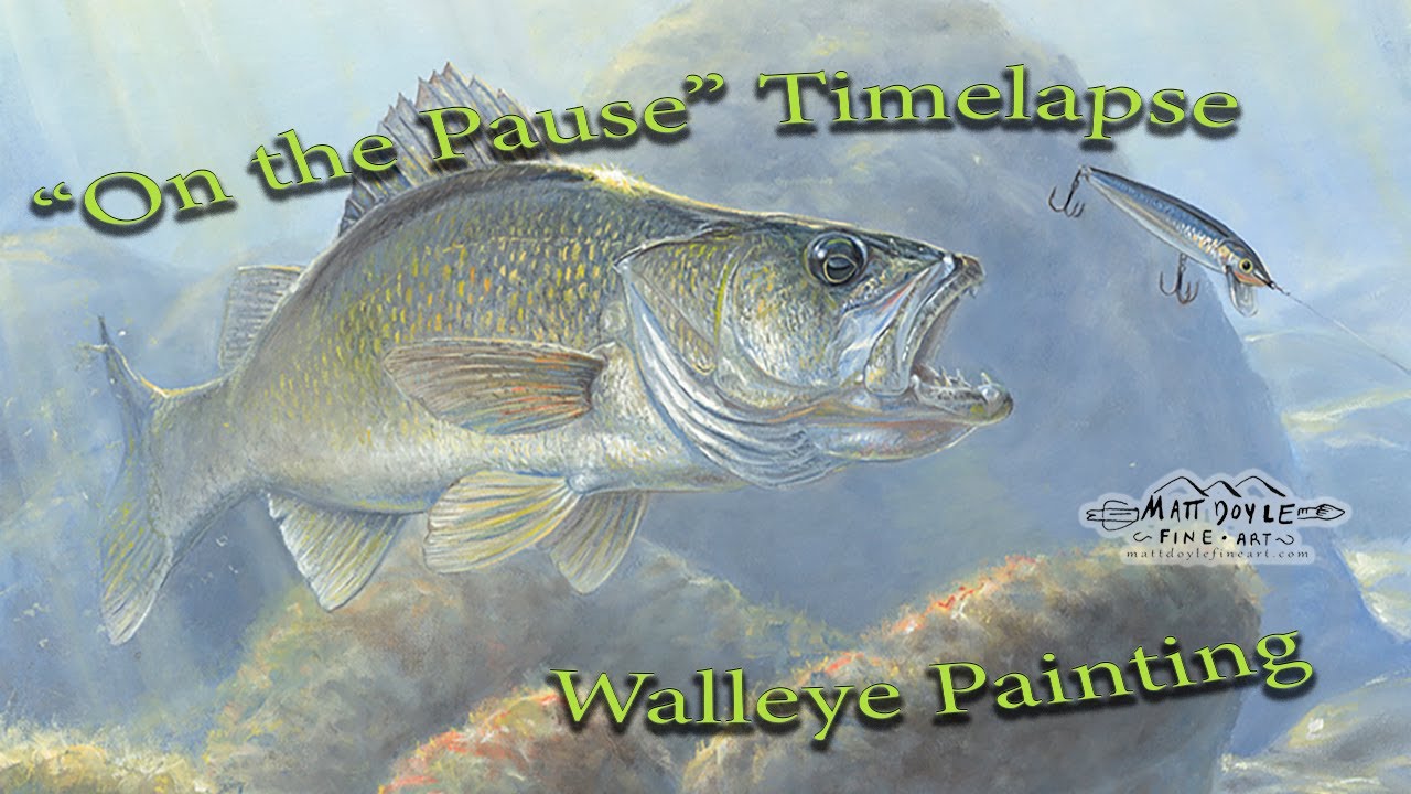 🎣 OIL PAINTING TIMELAPSE | “On the Pause" | WALLEYE FISHING | (2020) 🖌️ ...