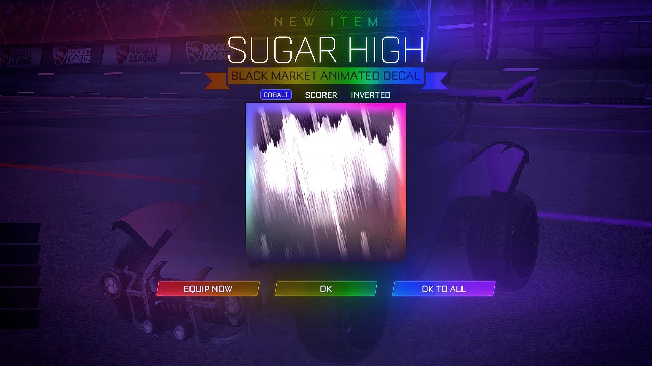PLAYING ROCKET LEAGUE WITH THE SUGAR HIGH DECAL! - YouTube