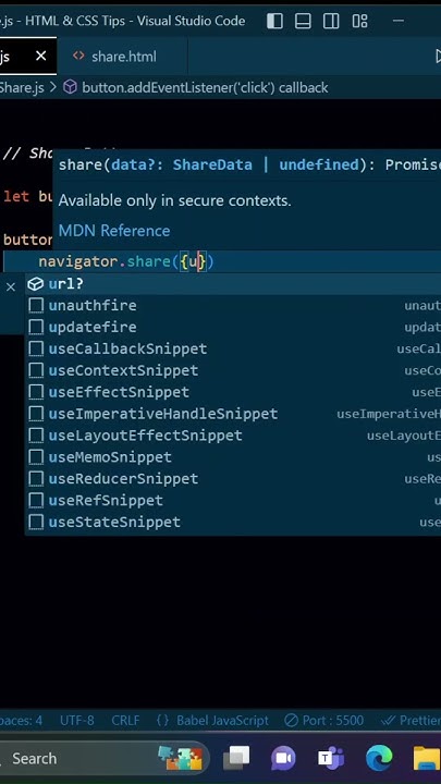 Web Share API in JavaScript #coding #javascript - YouTube