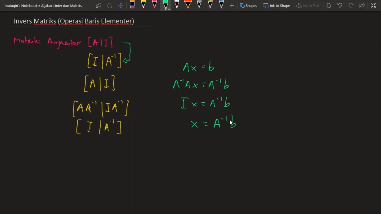 Invers Matriks (Operasi Baris Elementer) - YouTube
