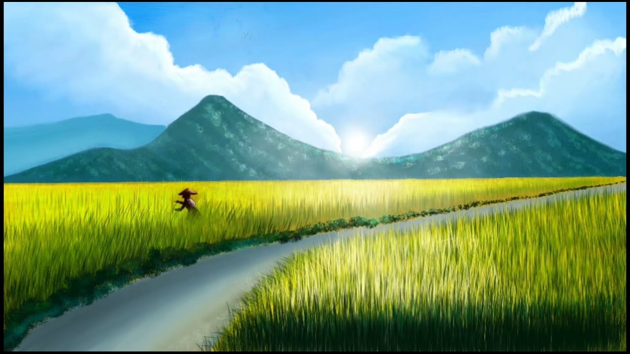 Lukisan Pesawahan| Infinite painter - YouTube