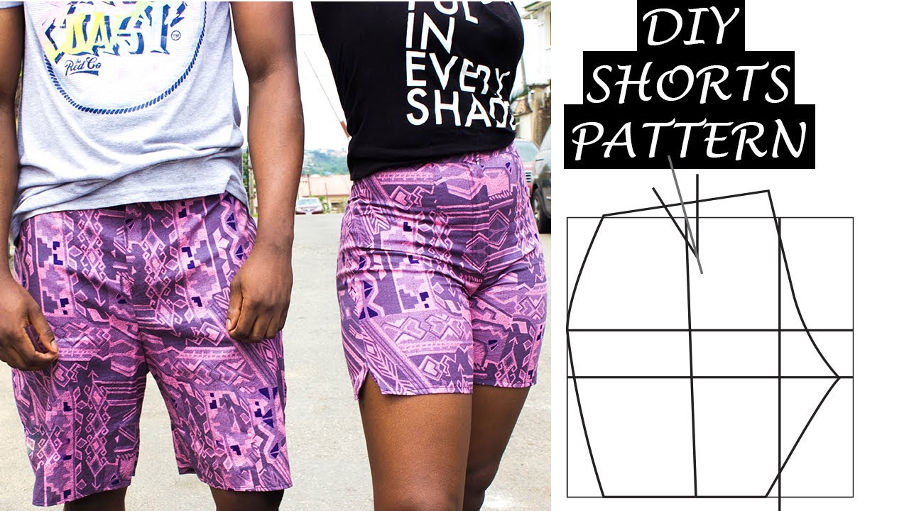 DIY Shorts | Draft simple shorts pattern - YouTube