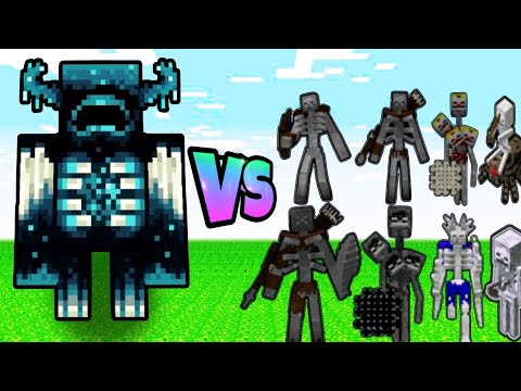 WARDEN vs ALL SKELETON minecraft - YouTube