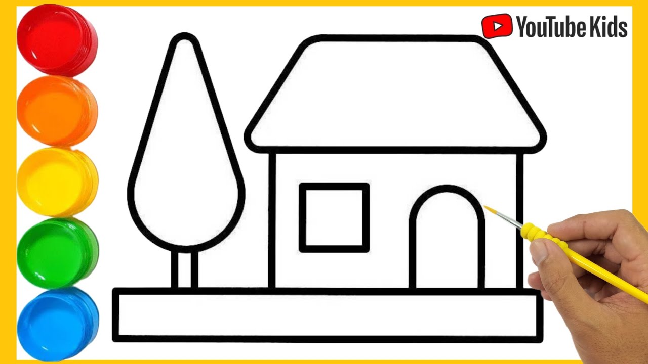 How to Draw a Cute House – Step by Step for Kids - YouTube