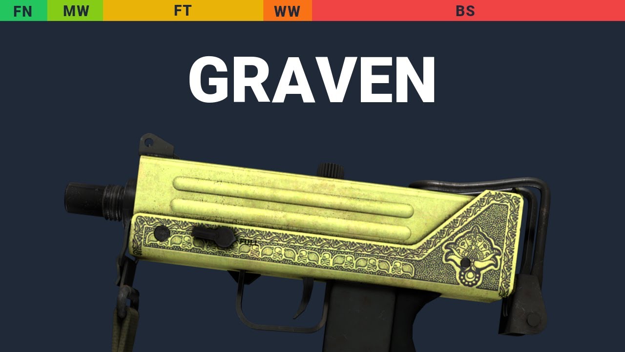 MAC-10 Graven - Skin Float And Wear Preview - YouTube