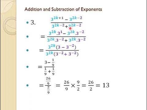 1 4 Exponent exam question: Addition and Subtraction of Exponents - YouTube
