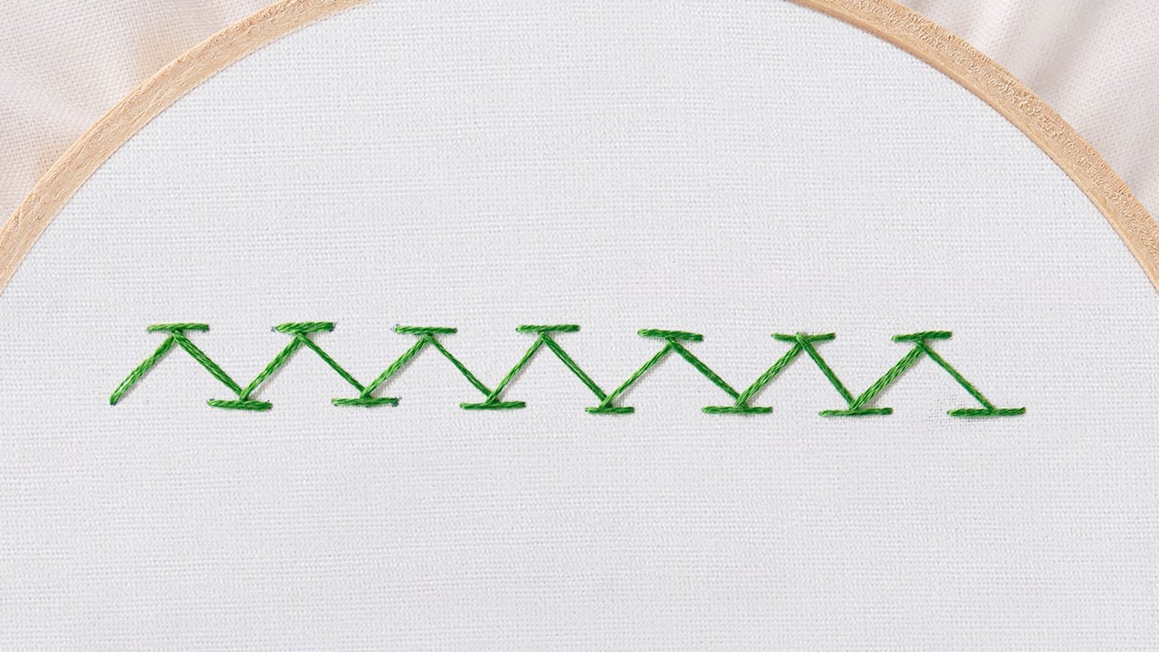Embroidery 101: How to Embroider a Chevron Stitch - YouTube