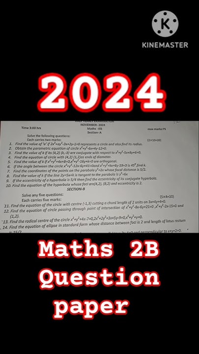 TS Inter 2nd Year Maths 2B Model Paper 2024 | TS Inter Maths 2B ...
