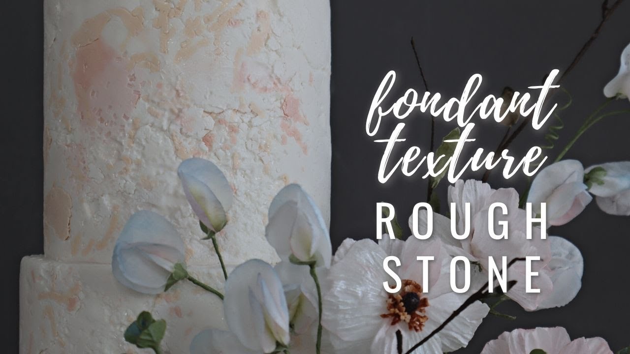 How to use fondant for wedding cake design: Rough Stone Texture - YouTube