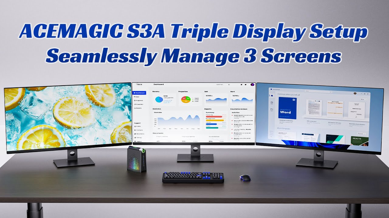 🚀 ACEMAGIC S3A Mini PC: Triple Screen Productivity Unleashed! 🎮💻🎬 - YouTube