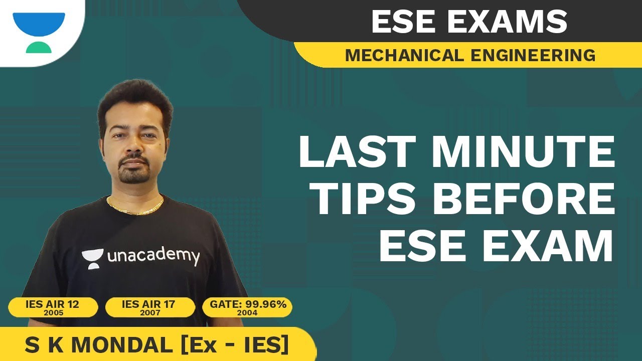 Last Minute Tips Before ESE Examination by S K Mondal sir | ESE 2021 ...