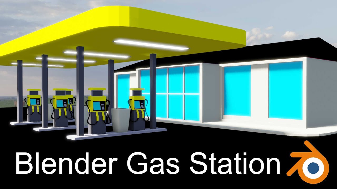 Blender Low Poly Gas Station | Time Lapse - YouTube