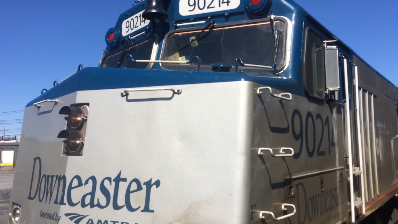 Amtrak train to Boston with bell - YouTube