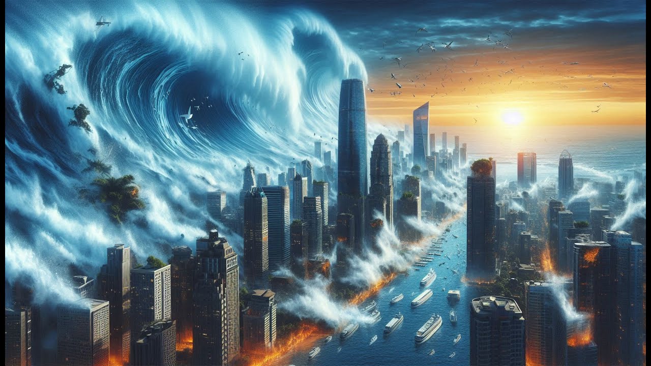2 Massive Tsunamis Destroy Coastal City!!! - YouTube