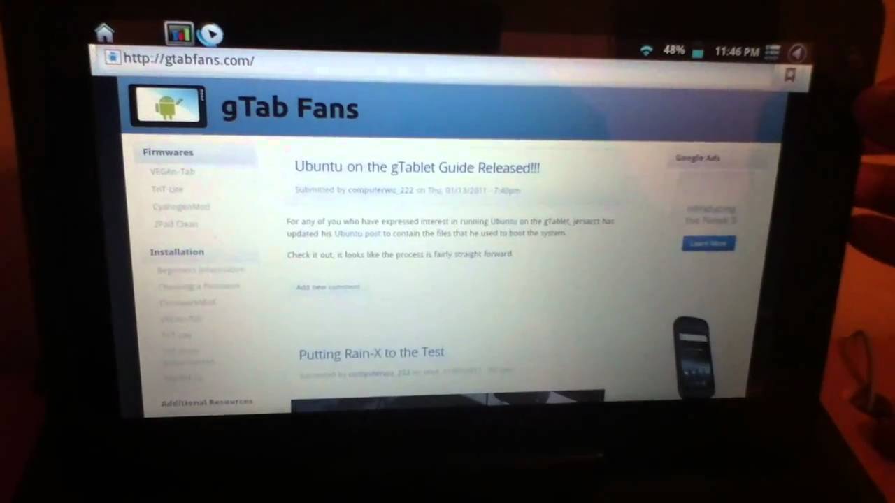 Viewsonic G Tablet - Using Power Strip app - YouTube