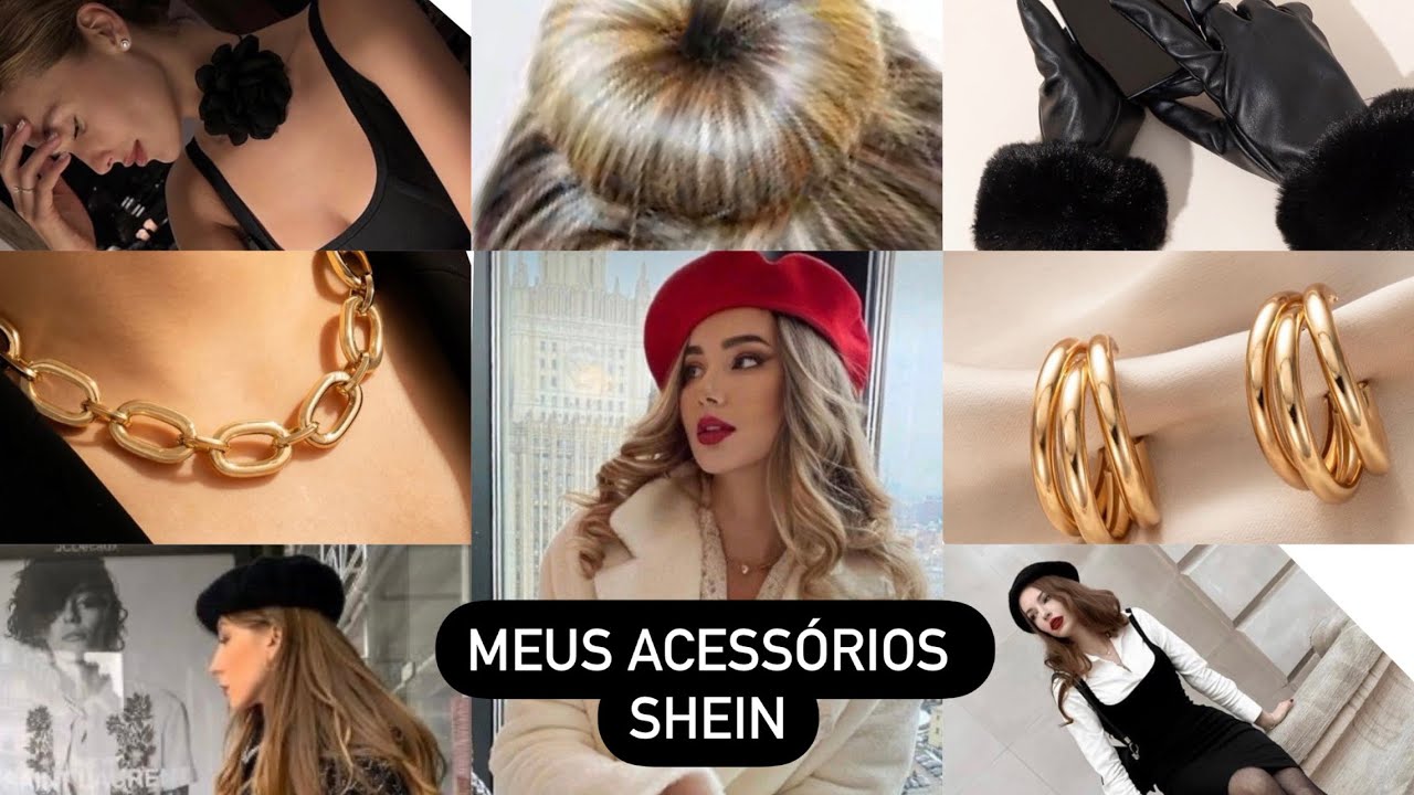 Muitos acessórios da SHEIN. Tendências: choker de flore, laços e ...