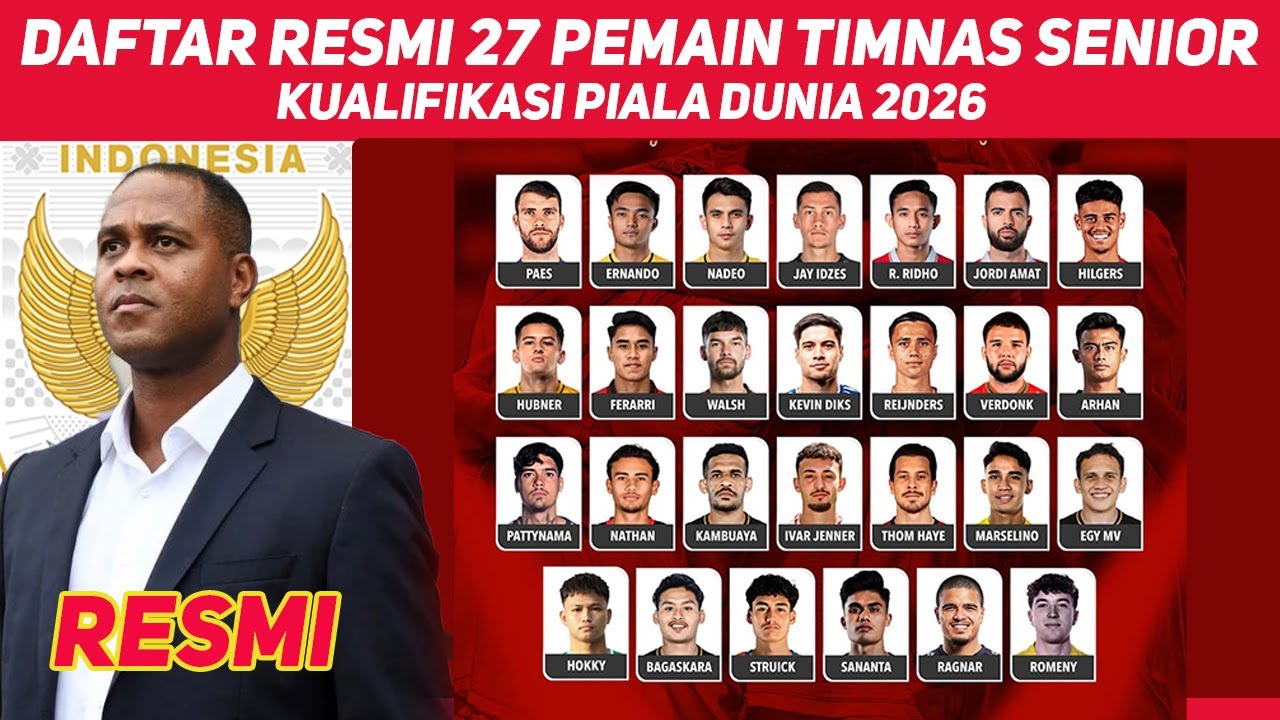 TIMNAS CALLING!! DAFTAR RESMI 27 PEMAIN TIMNAS SENIOR KUALIFIKASI PIALA ...